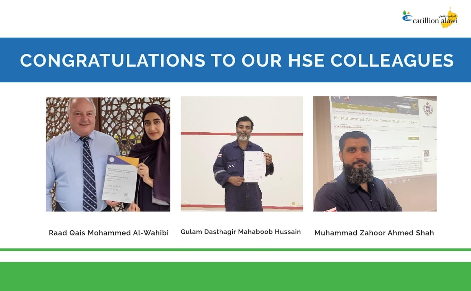 HSE Achievements - Carillion Alawi